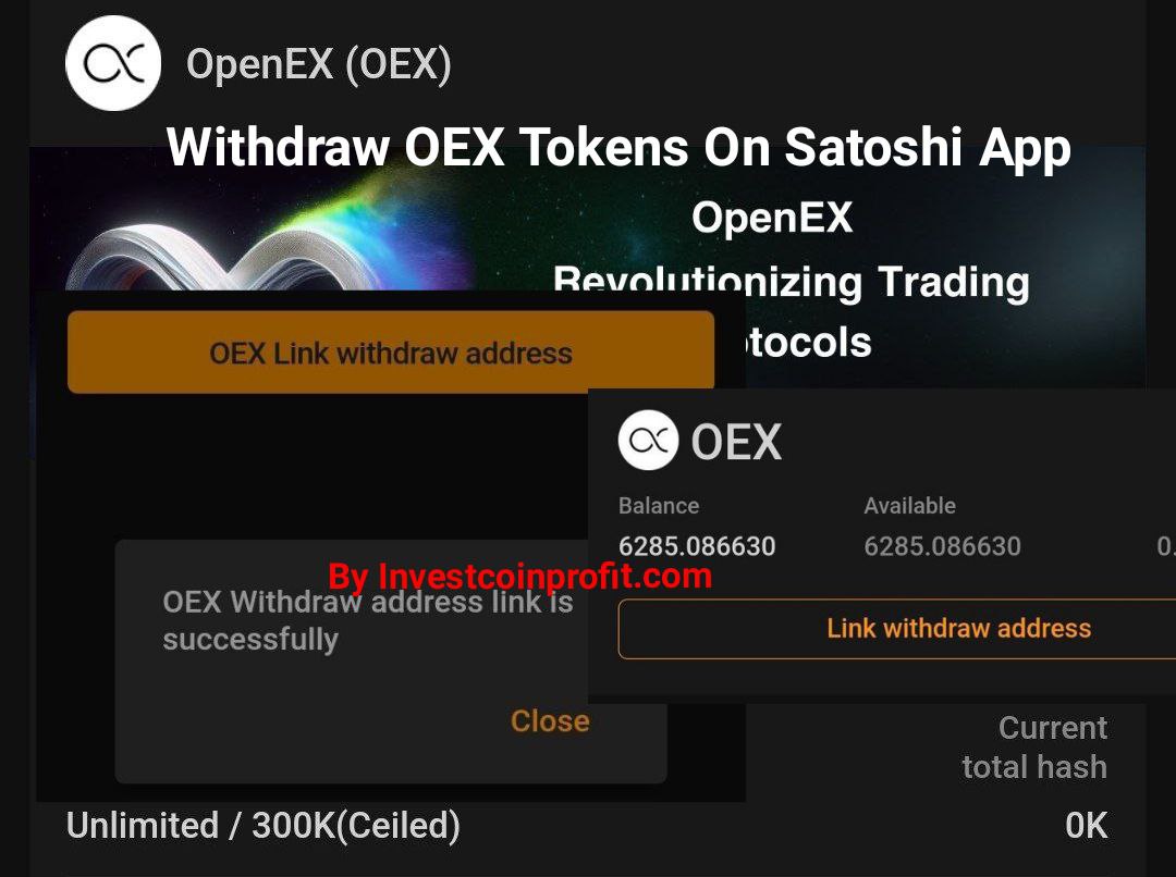 Full Guide to Withdraw OEX Tokens on Satoshi App (OEX Contract Address ...